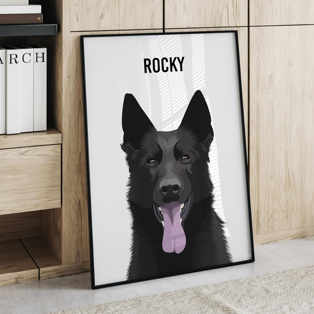 Pet Portrait, Personalised Dog Art, Premium Poster or Digital Download