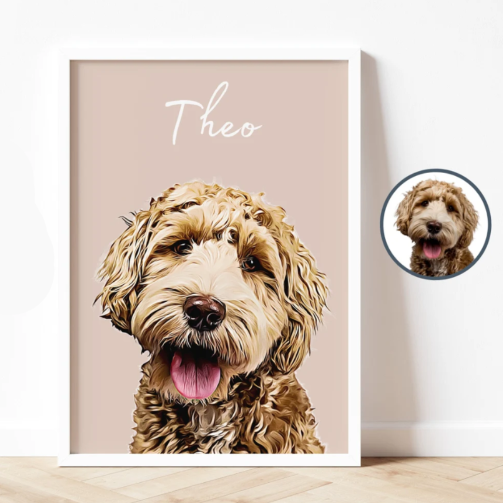 Pet Portrait, Personalised Dog Art, Premium Poster or Digital Download