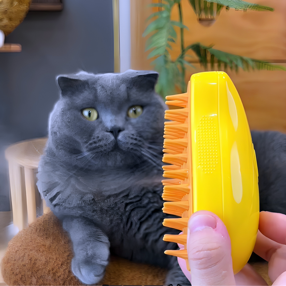 Steamy Cat Dog Brush, 3 In 1 Pet Steam Brush, Dog and Cat Hair Cleaner