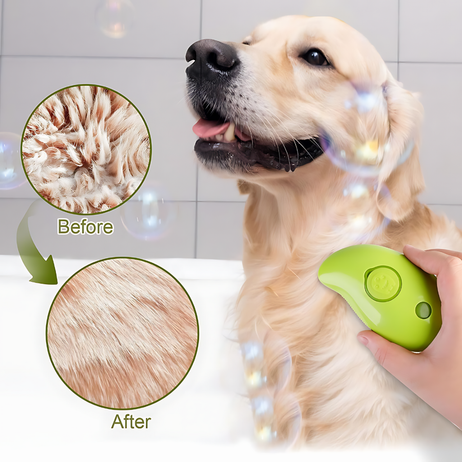 Steamy Cat Dog Brush, 3 In 1 Pet Steam Brush, Dog and Cat Hair Cleaner